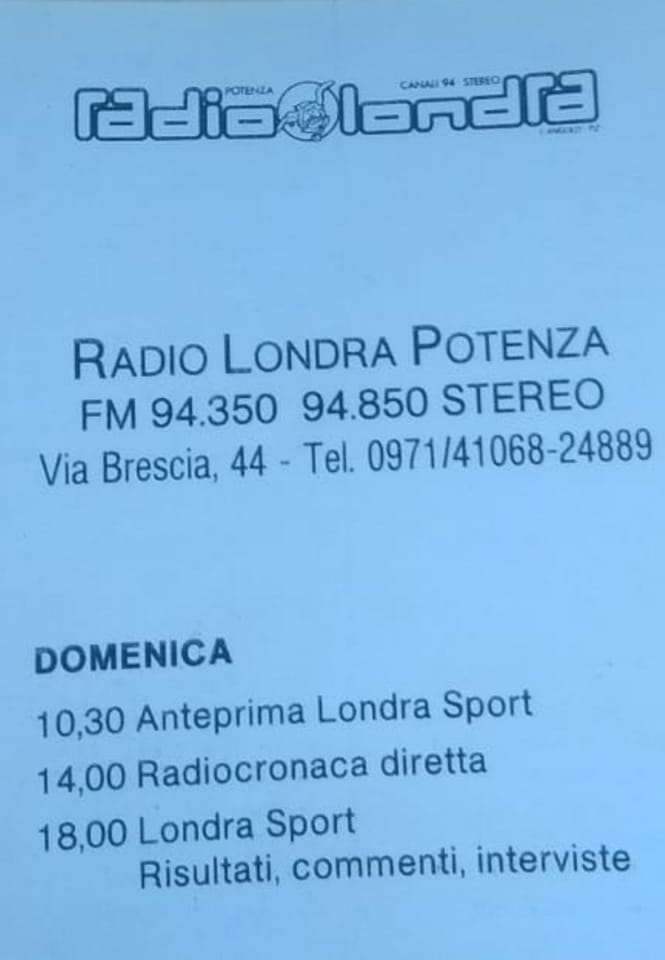 Radio Londra Potenza – MASSIMO EMANUELLI